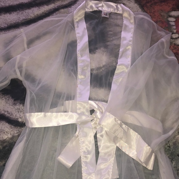 lovers lane | Intimates & Sleepwear | Sheer And Satin Robe | Poshmark